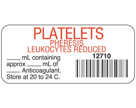 Sb 665 Blood Product Labels W Codabar Symbology