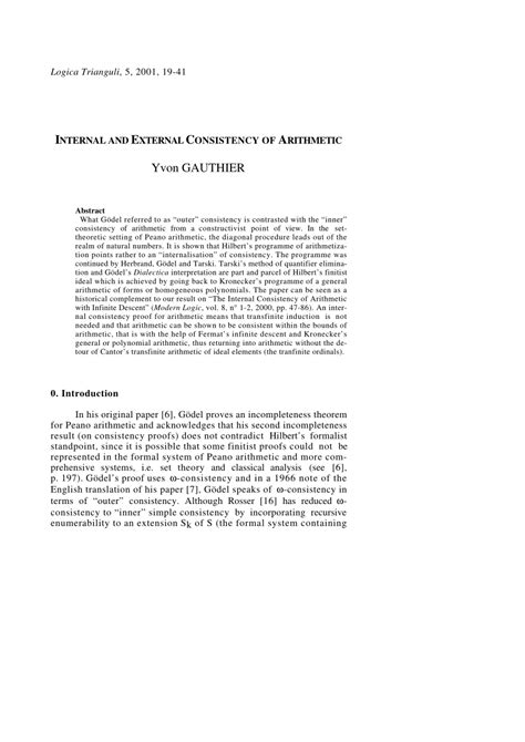 pdf internal and external consistency of arithmetic
