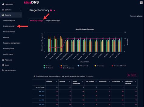 Usage Summary Report Ultradns Support