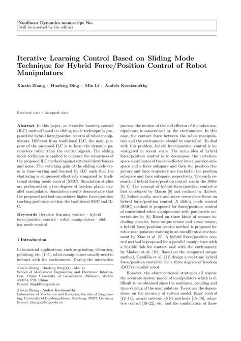Pdf Iterative Learning Control Based On Sliding Mode Technique Dokumentips