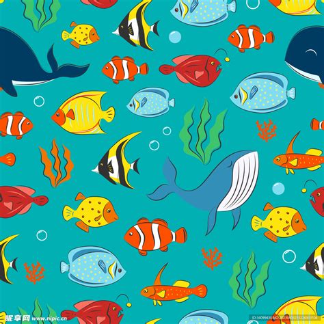 海洋生物图案设计图 广告设计 广告设计 设计图库 昵图网