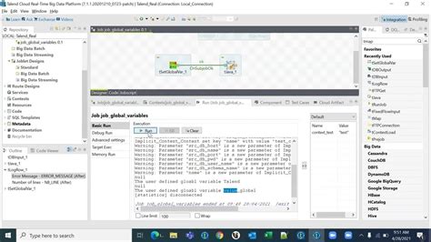 2talend Global Variables And Context Parameters Youtube
