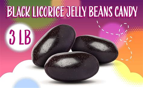 Black Licorice Jelly Beans Chewy Licorice Candy 3 Lb Bag
