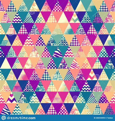 Geometric Abstract Triangles Pattern Seamless Vector Image Stock Vector Illustration Of