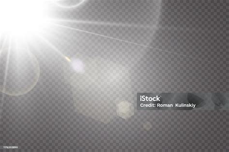 벡터 투명 햇빛 특수 렌즈 플레어 조명 효과 광선과 스포트라이트가 있는 태양 플래시 개성 개념에 대한 스톡 벡터 아트 및 기타 이미지 개성 개념 계절 날씨 Istock
