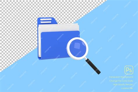 Premium Psd Folder Icon And Magnifying Glass Open Folder Icon Folder With Documents