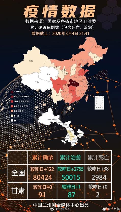 图解 疫情数据甘肃省新冠肺炎疫情地图截至3月4日20时