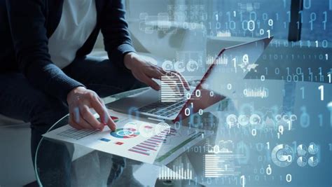 Digital Transformation Concept Statistics Business Finance Stock