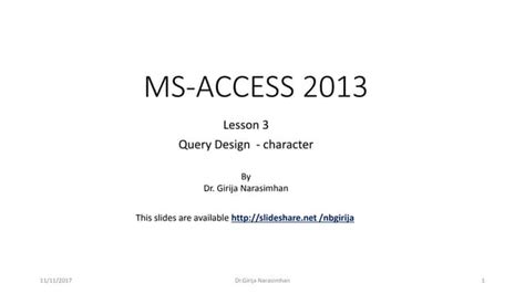 Ms Access Lesson 3 Query Design Pdf Databases Computer Software And Applications