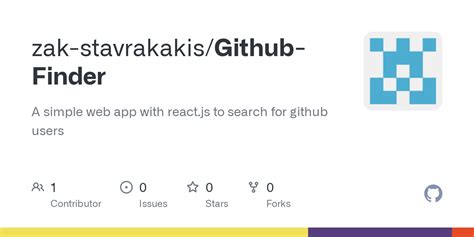 GitHub Zak Stavrakakis Github Finder A Simple Web App With React Js To Search For Github Users