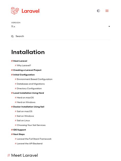 installation laravel 11 x the php framework for web artisans pdf