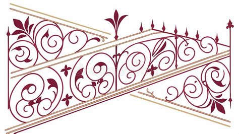 Section Of A Decorative Wrought Iron Gate With Prominent Floral Design Vector Design Generative