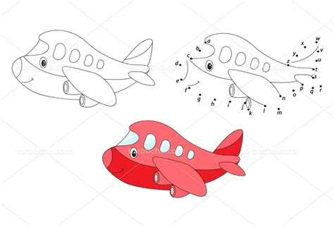 وکتور نقاشی هواپیما نقطه ای گرافیک با طعم تربچه