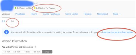 Ios Reject Binary Button Missing Remove This Version From Review Stack Overflow