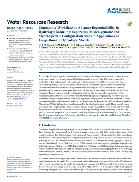 pdf community workflows to advance reproducibility in hydrologic modeling separating model