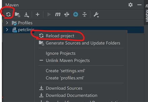 add reloading project supporting in maven explorer · issue 837