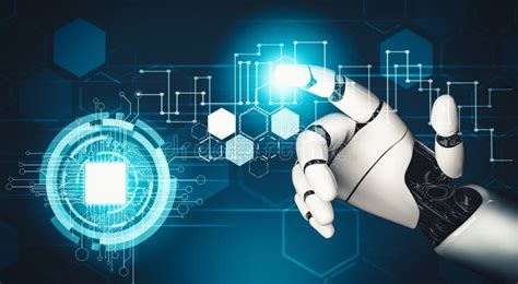 Xai Futuristic Ai Thinking Of Droid Robot Artificial Intelligence Concept Stock Illustration