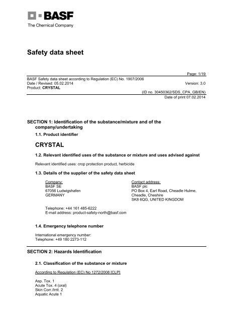 Safety Data Sheet AgriCentre UK BASF