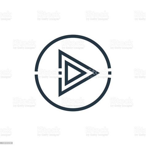 흰색 배경에서 격리된 플레이어 벡터 아이콘입니다 개요 웹 사이트 디자인 및 모바일 응용 프로그램 개발을위한 얇은 라인 플레이어