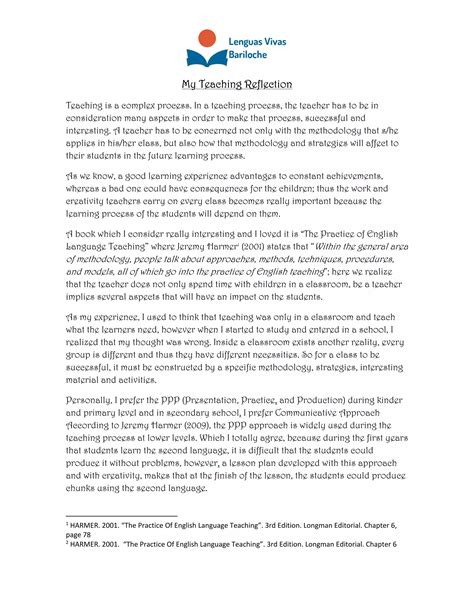 My Teaching Reflection PDF Education
