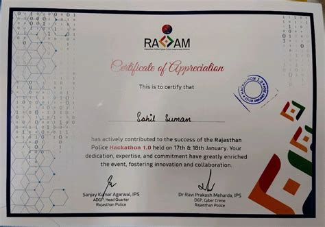 sahil suman on linkedin hackathon recognition innovation collaboration rajasthanpolice