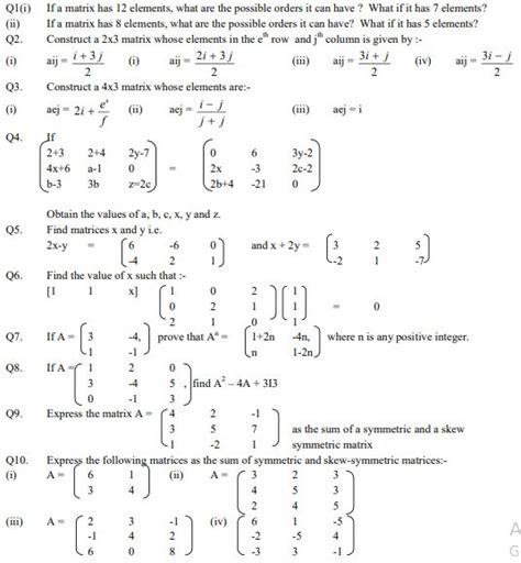 Matrices And Determinants Class 12 Previous Year Questions At Savannah Vaughan Blog