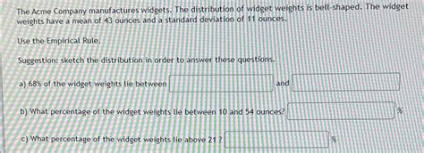 Solved The Acme Company Manufactures Widgets The Chegg