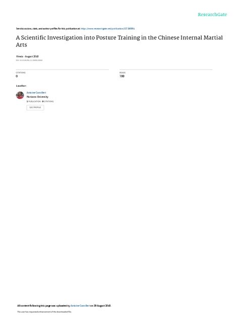 Zhang Zhuang Thesis Pdf Mindfulness Qigong