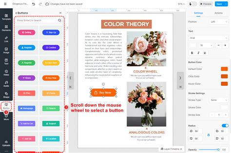 Add Button Interaction Elements Fliphtml5