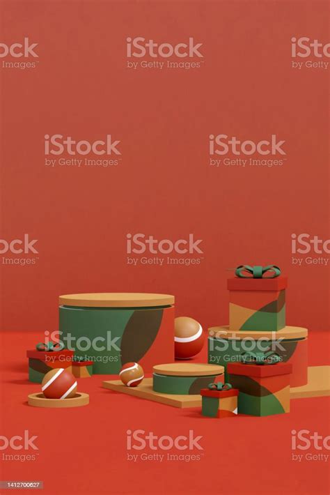 화장품 프리젠 테이션을위한 다채로운 원형 무대 연단파스텔 색상 배경의 제품에 대한 모형 인사말 카드 포스터 및 배너 모형 템플릿 3d 일러스트 레이 션 0명에 대한 스톡