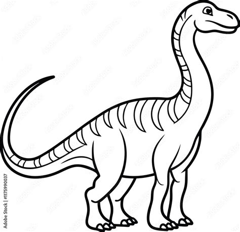 Amargasaurus Line Arts With White Background Amargasaurus Dinosaur Cute Cartoon Character