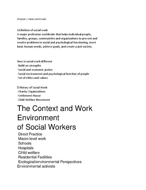 Document 33 Introduction To Social Work Notes Chapter 1 Chapter 1
