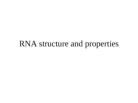 Ppt Rna Structure And Property Dokumen Tips