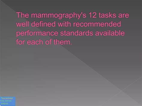 Mammography Quality Control Quality Assurance Pptx