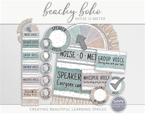 Beachy Boho Noise O Meter Voice Noise Level Display Neutral Etsy