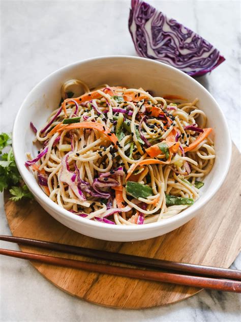 Cold Soba Noodle Salad With Peanut Sauce Vegan From My Bowl
