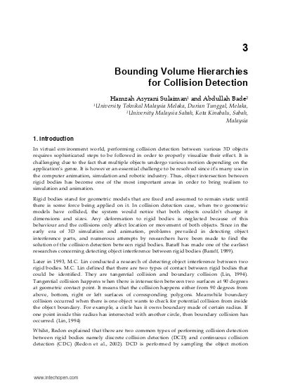 Bounding Volume Hierarchies For Collision Detection