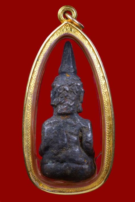 พระยอดธง พิมพ์มารวิชัย เนื้อเงิน จ อยุธยา เลียมทอง Kongkan พระเครื่อง พระแท้ Webpra เว็บ พระ คอม