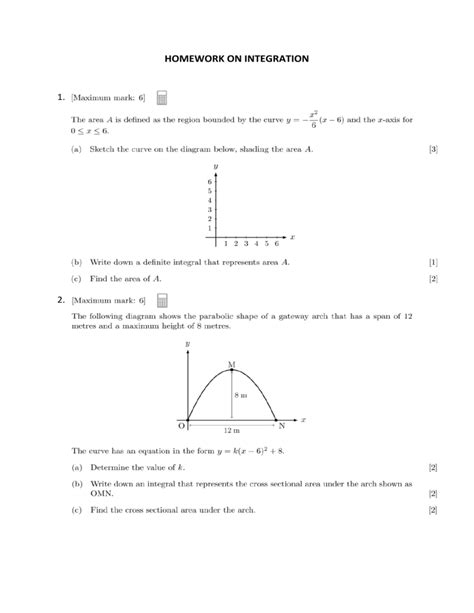 Homework On Integration