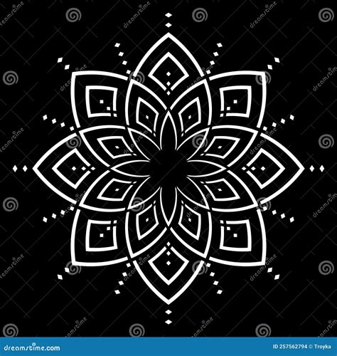 Abstract Decorative Radial Circle Floral Pattern Round Design Element Stock Vector
