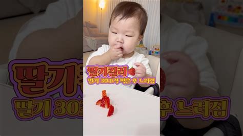 딸기 킬러 아기의 딸기 먹방 딸기 5알 먹은 뒤 배부른데도 먹는 중 딸기가 좋아 10개월아기 🍓 아기과일 Youtube