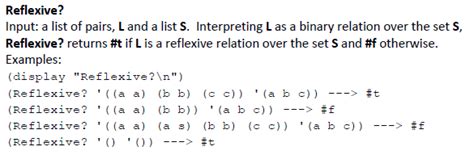 Reflexive Input A List Of Pairs Land A List S