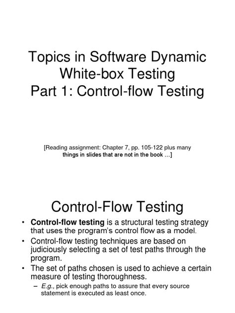 Controlflow Testing Pdf Control Flow Unit Testing