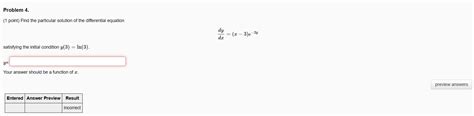solved problem 4 1 point find the particular solution of
