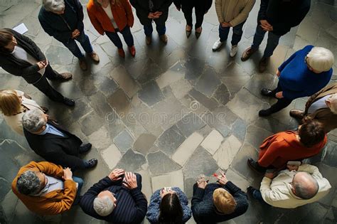 Top Down View Of A Community Discussion Or Forum On Social Issues