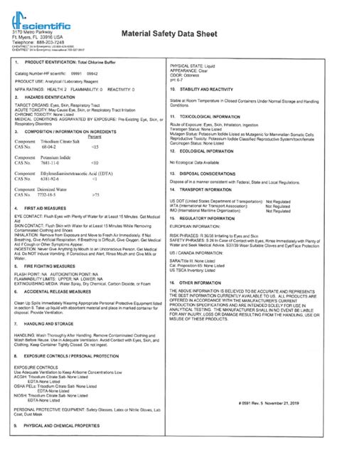 Total Chlorine Buffer Rev 2019 Pdf