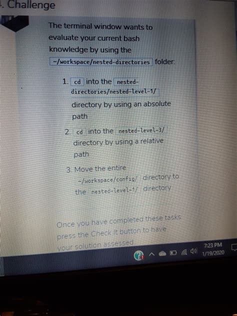 Solved 1 Challenge The Terminal Window Wants To Evaluate