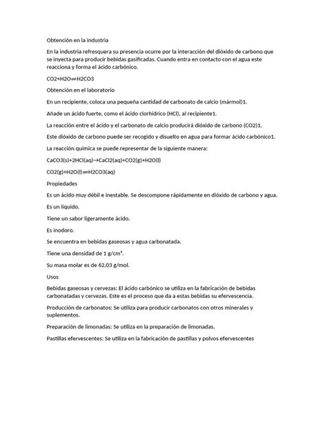 Acido Carbonico Pdf