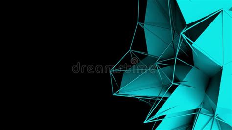 3d rendering fractal object with mesh grid abstract modern background computer generated stock