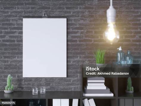 달력 이랑 인테리어 3d 렌더링 일러스트 레이 션 돌 스튜디오 스타일 템플릿 도시 벽을 0명에 대한 스톡 사진 및 기타 이미지 Istock